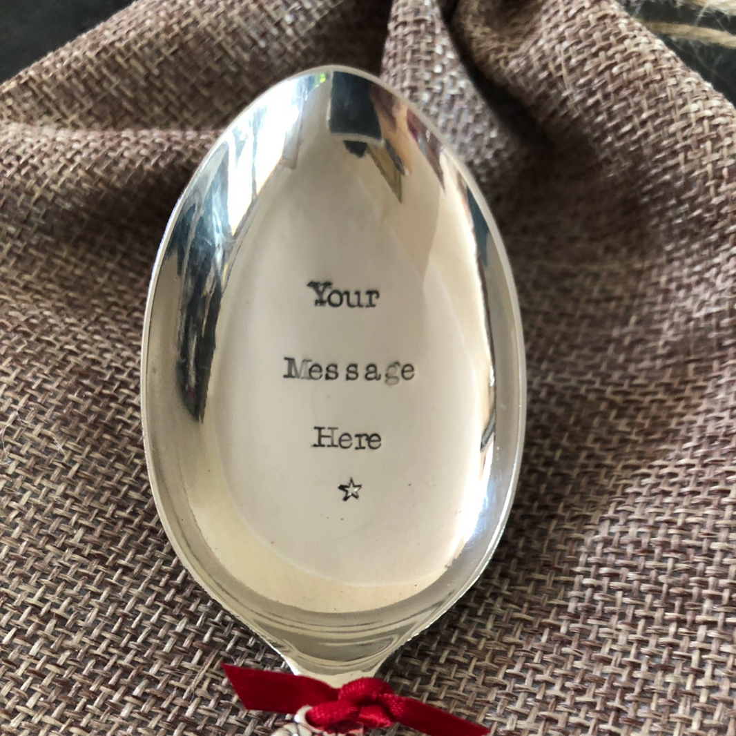 Spoond - hand stamped vintage silver plated spoons