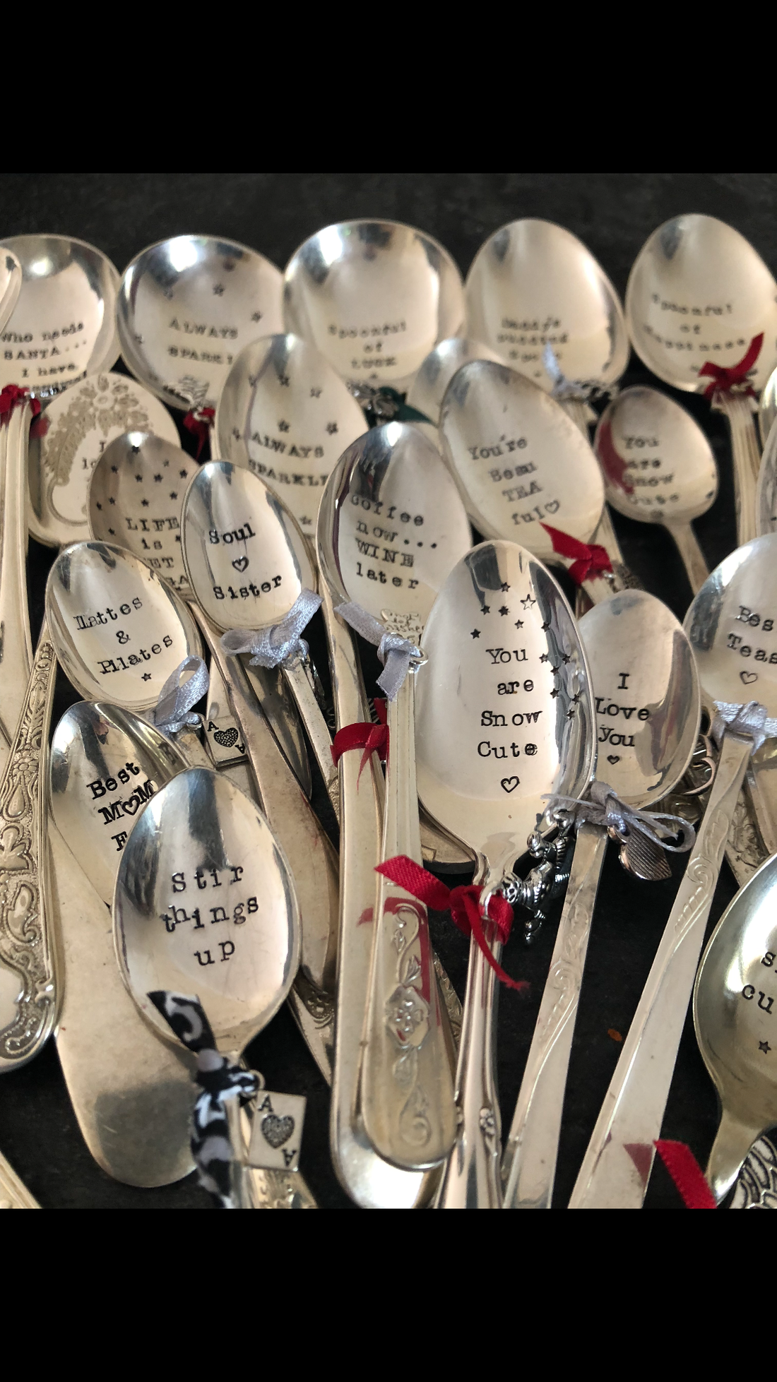 Spoond - hand stamped vintage silver plated spoons